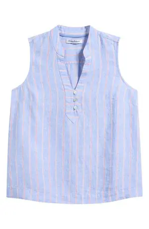 Tommy Bahama Sea Salt Stripe Sleeveless Linen Top - Grape Pools