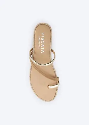 VISCATA Miramar Suede Espadrille Sandal Flats - Camel