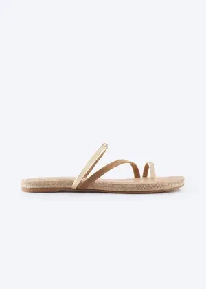 VISCATA Miramar Suede Espadrille Sandal Flats - Camel