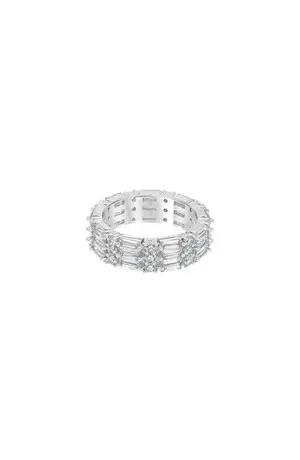 BEARFRUIT JEWELRY Janette Textured Cubic Zirconia Band Ring - Silver