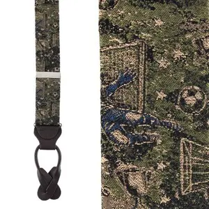 Trafalgar World's Champion Goal Soccer Novelty Button End Suspenders - Green