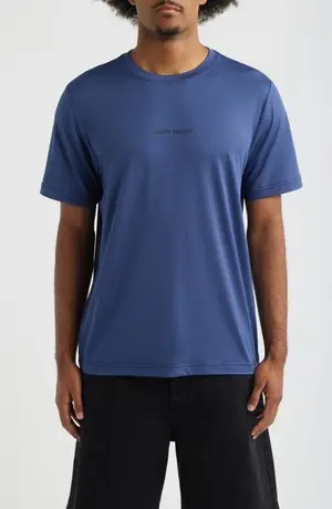 SANTO STUDIO Tempo Wordmark Tech T-shirt - Blue