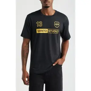SANTO STUDIO Santo Futbol Tech Logo Graphic T-shirt - Black