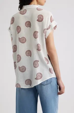 Rails Farrah Linen Blend Short Sleeve Button-up Shirt