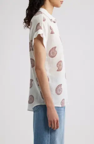Rails Farrah Linen Blend Short Sleeve Button-up Shirt