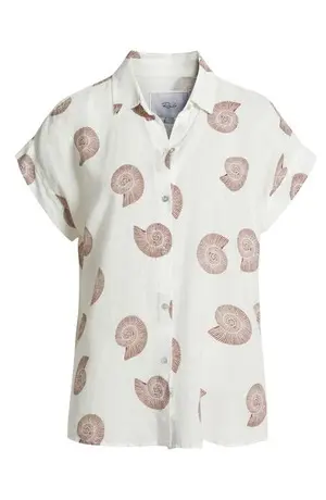 Rails Farrah Linen Blend Short Sleeve Button-up Shirt