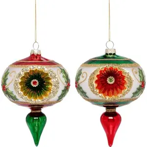 MARK ROBERTS Holly Berry Finial Ornament - Red