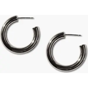 81026256 Hollow Statement Hoop Earrings - Silver