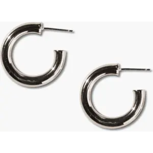 ZDNU 81026256 14k Hollow Statement Hoop Earrings - Silver