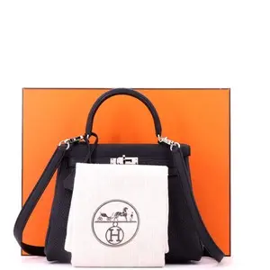 Hermès Kelly Handbag Togo With Palladium Hardware 25