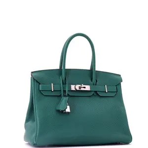 Hermès Birkin Handbag 30 Clemence Leather - Malachite