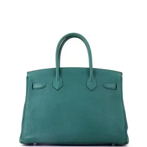Hermès Birkin Handbag 30 Clemence Leather - Malachite