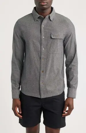 IMPERFECTS Tradesman Cotton Chambray Button-up Shirt - Obsidian Solid