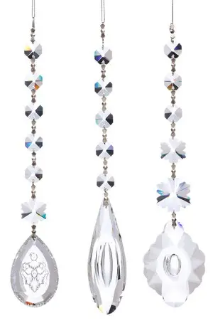 MARK ROBERTS Jewel Crystal Drop Ornament - Clear