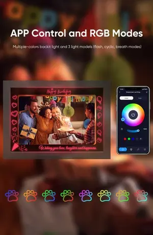 ECO4LIFE Wifi Rgb Lighting Digital Photo Frame 10.1