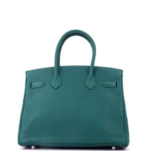 Hermès Birkin 30 Clemence With Palladium Hardware - Malachite