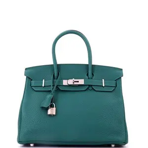Hermès Birkin 30 Clemence With Palladium Hardware - Malachite