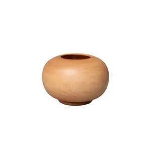BE HOME Wood Round Vase - Mango