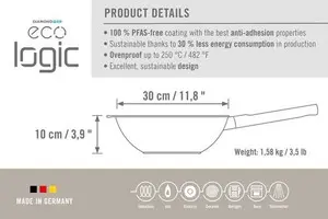 WOLL Ecologic Nonstick Wok 12-inch