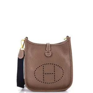 Hermès Long Strap Evelyne Bag Clemence Tpm - Grey