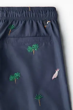 H&m Patterned Swim Shorts - Navy Blue/patterned