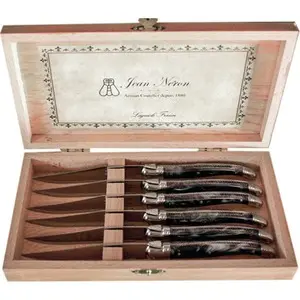 BE HOME Laguiole 6 Piece Steak Knife Set - Black