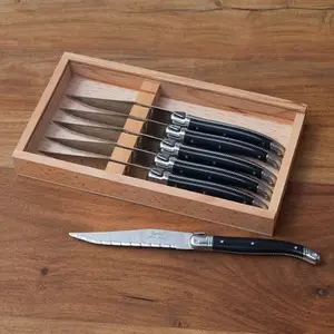 BE HOME Laguiole 6 Piece Steak Knife Set - Black