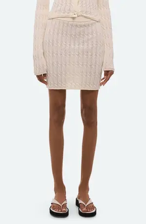Helmut Lang Cable Knit Miniskirt - Ivory
