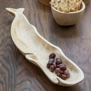 BE HOME Kiln Wood Whale Dish