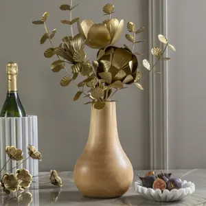 BE HOME Wood Bulb Vase