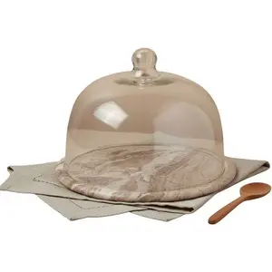 BE HOME Waterfall Marble Glass Cloche - Clear