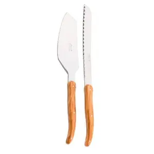 BE HOME Laguiole Cake Serving Set In Wooden Box - Silver