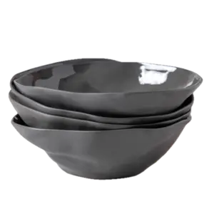 BE HOME Tam Stoneware Side Bowlset Of 4 - Slate