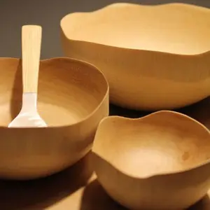 BE HOME Kiln Wood Wave Edge Bowl
