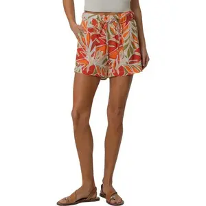 Kut From The Kloth Katana High Waist Drawstring Shorts - Red/orange