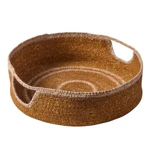 BE HOME Hydra Woven Seagrass Tray - Marigold