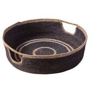 BE HOME Hydra Woven Seagrass Tray - Navy