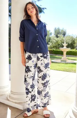 Karen Kane Floral Wide Leg Pants