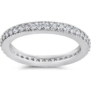 Sterling Forever 14k -plated Cubic Zirconia Band Ring - Silver/clear