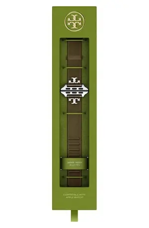 Tory Burch The Single T Jelly 16mm Apple Watch Band - Brown