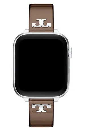 Tory Burch The Single T Jelly 16mm Apple Watch Band - Brown