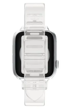 Tory Burch The Single T Jelly 16mm Apple Watch Band - Clear