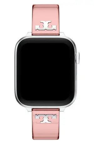 Tory Burch The Single T Jelly 16mm Apple Watch Band - Pink