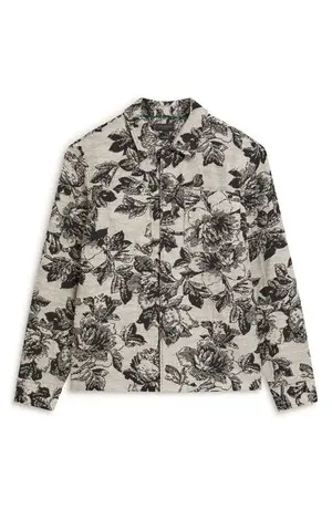 Ted Baker London Mairis Floral Jacquard Button-up Overshirt