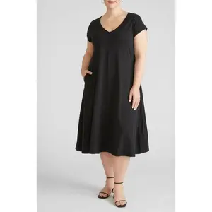 Universal Standard Danna Jersey V-neck Midi Dress