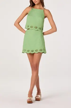 Astr The Label Taniya Embroidered Eyelet Skirt