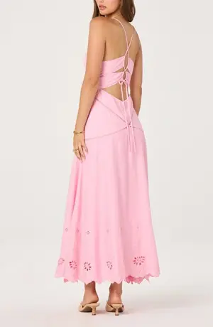 Astr The Label Lainey Linen Blend Dress - Pink