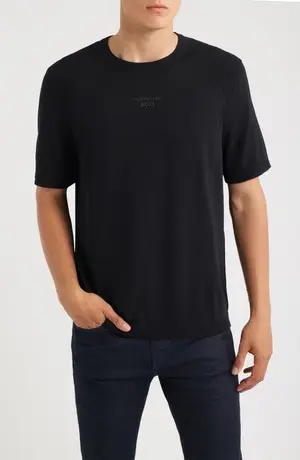 BOSS Porsche Spirit 70 Logo Short Sleeve Sweater - Black