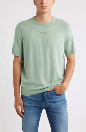 BOSS Porsche Spirit 70 Logo Short Sleeve Sweater - Light Green