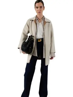 22535459 Cocoon Oversized Collared Coat